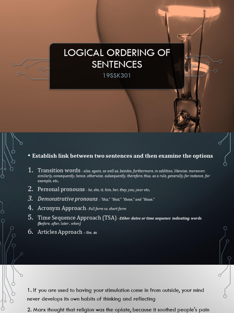 Logical Ordering of Sentences | PDF | Translations
