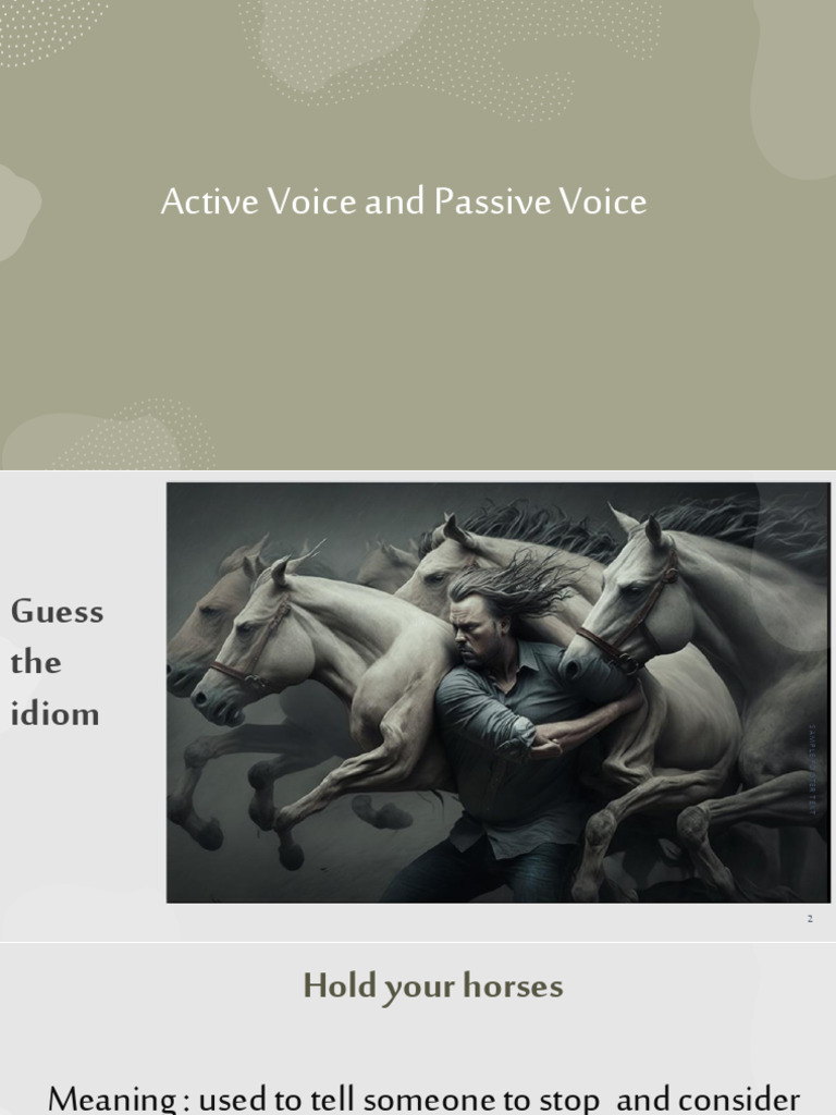 Active & Passive voices | PDF | Language Mechanics | Linguistics