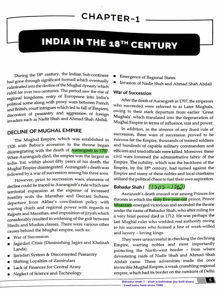 MH CH 1 | PDF | Mughal Empire