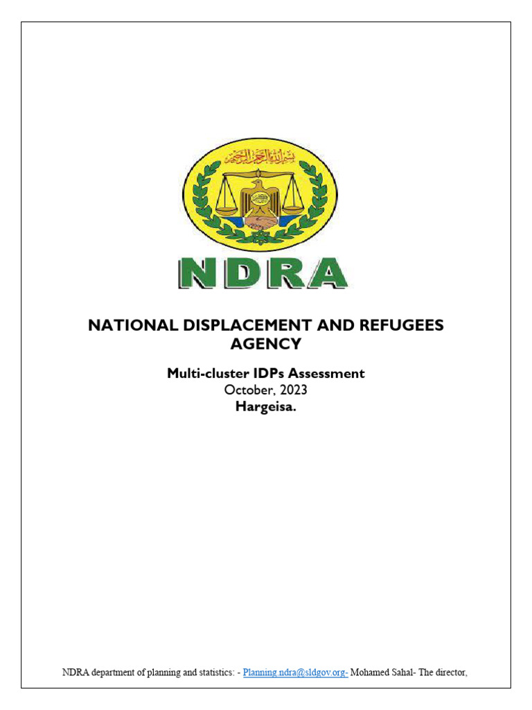 NDRA Multi-Cluster IDPs Assessment 2023 | PDF | Internally Displaced ...