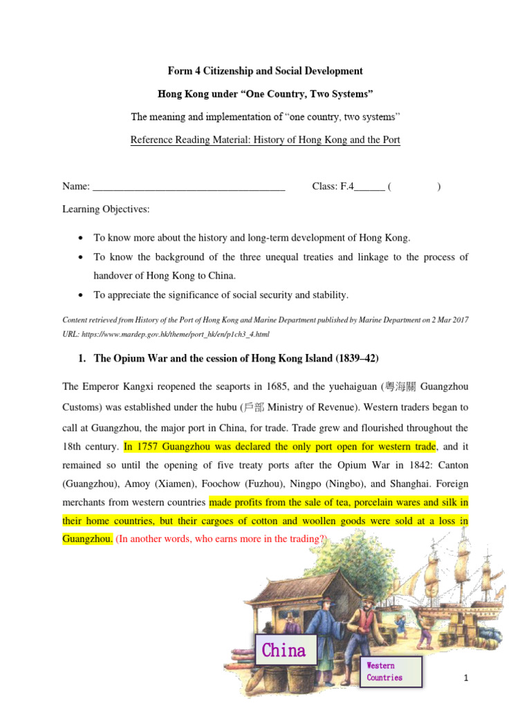 2023.9.11 Reading - History of The Port of Hong Kong (Teacher ...