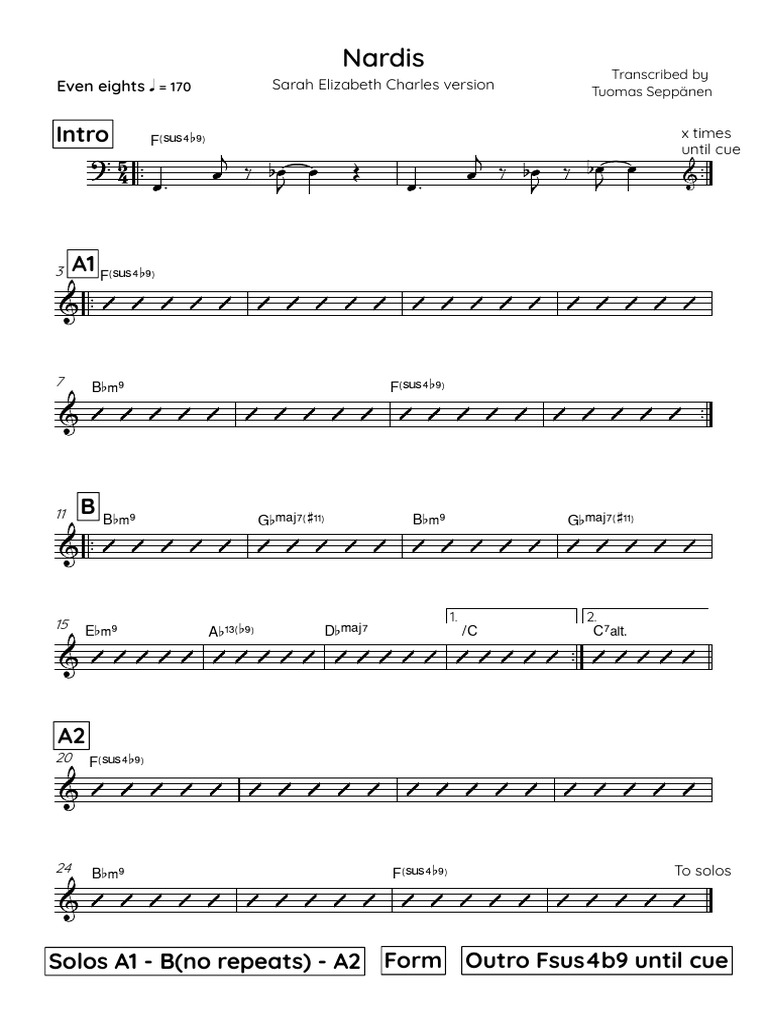 Nardis - Sarah Elizabeth Charles Version | PDF