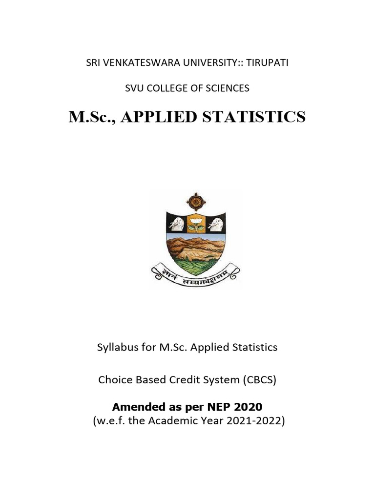 Applied Statistics Syllabus 2021 2022 Revised | PDF | Matrix ...