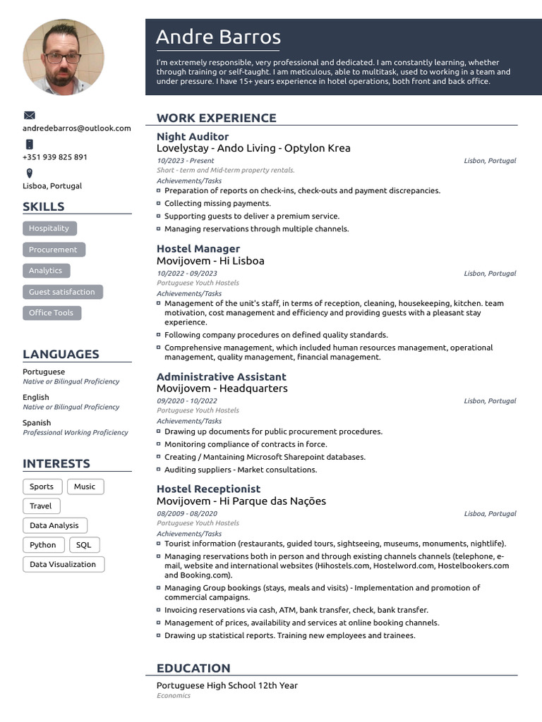 CV Andre EN-2 | Download Free PDF | Lisbon | Portugal