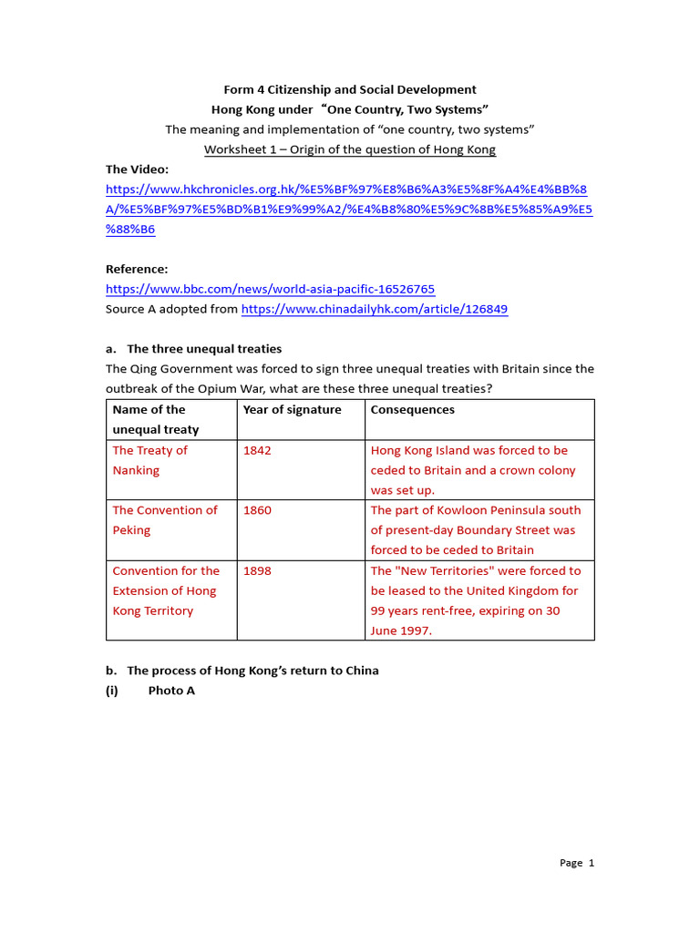 Hong Kong's "One Country, Two Systems" Explained | PDF | Politics Of ...