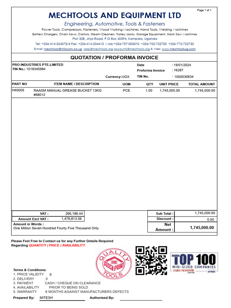 Pro Industries Pte - Limited | PDF
