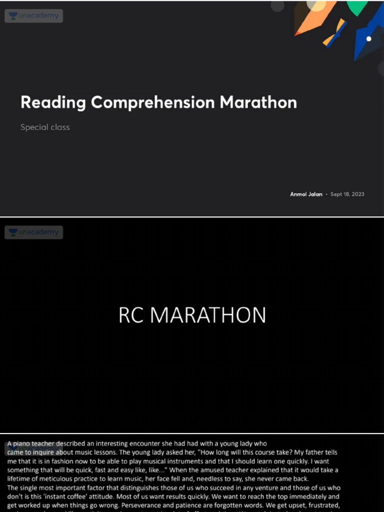 Reading Comprehension Marathon No Anno | PDF