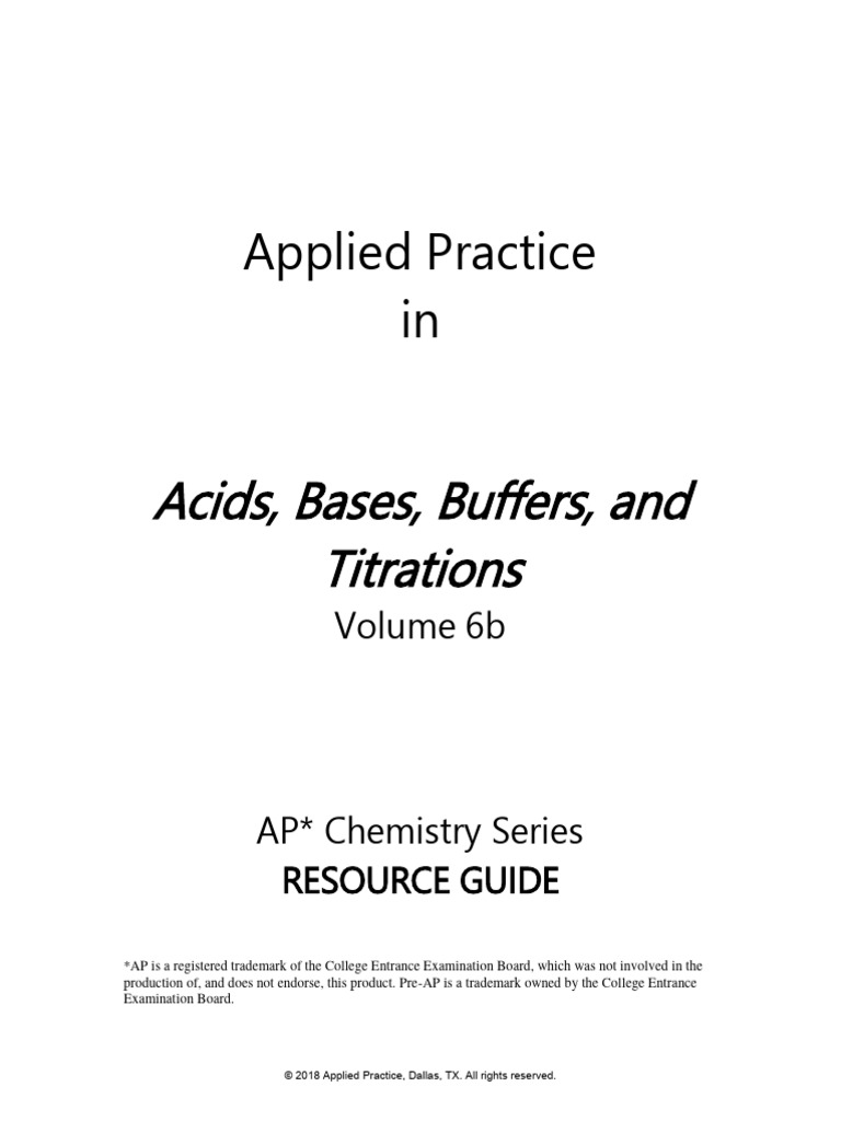 Acid Base Buffer - Vol6b | PDF | Chemistry | Titration