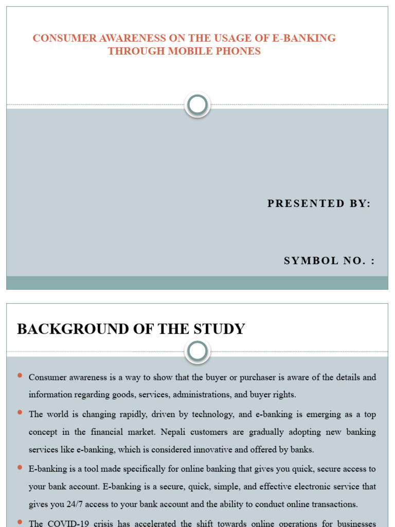 Consumer Awareness On The Usage Of E Banking Through Pdf Online