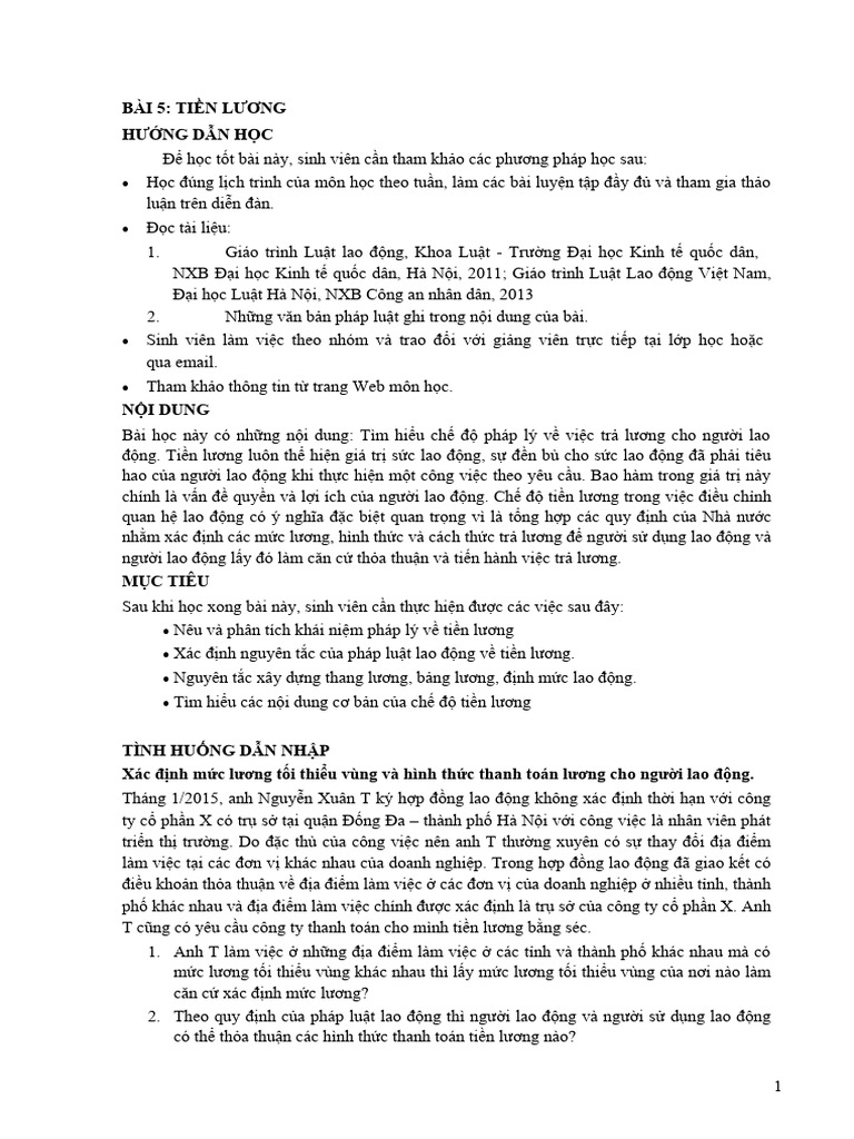 Bai 5 - Luat Lao Dong | PDF