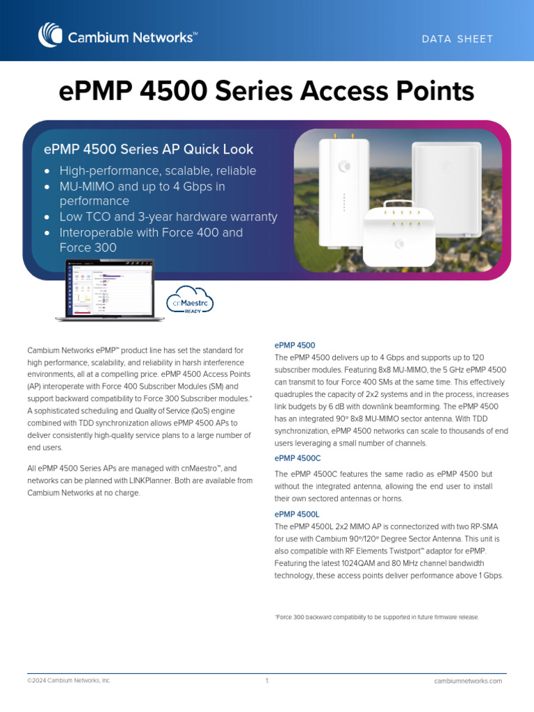 Cambium_Networks_data_sheet_ePMP_4500_Series_AP | PDF | Internet ...
