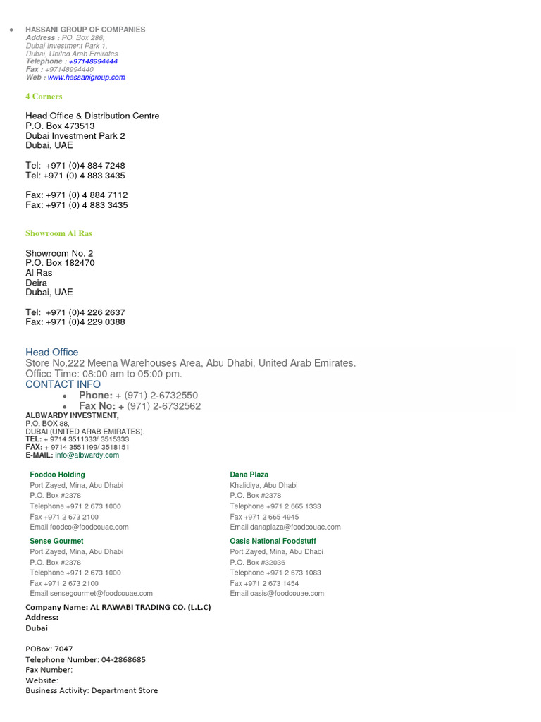 Distribution Companies in UAE | PDF | United Arab Emirates | Dubai