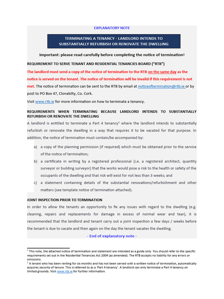 23.02.13 - Notice of Termination - Substantial Refurbishment or ...