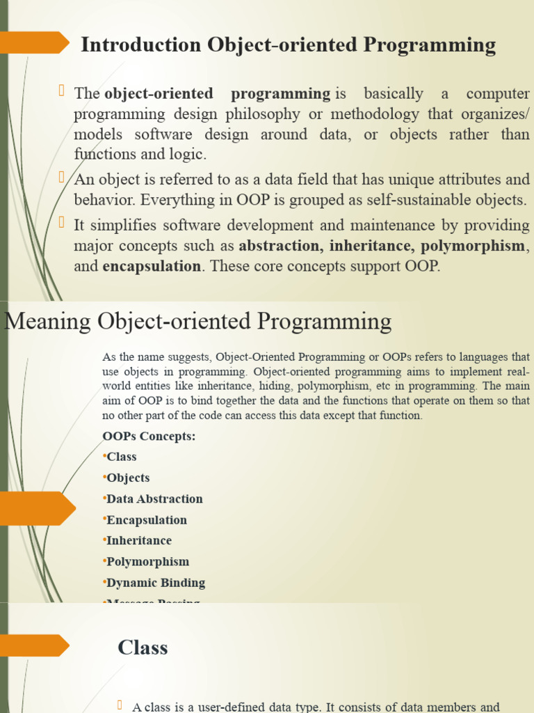 Introduction Object-Oriented Programming | PDF | Object Oriented ... Introduction Object-Oriented Programming | PDF | Object Oriented ...