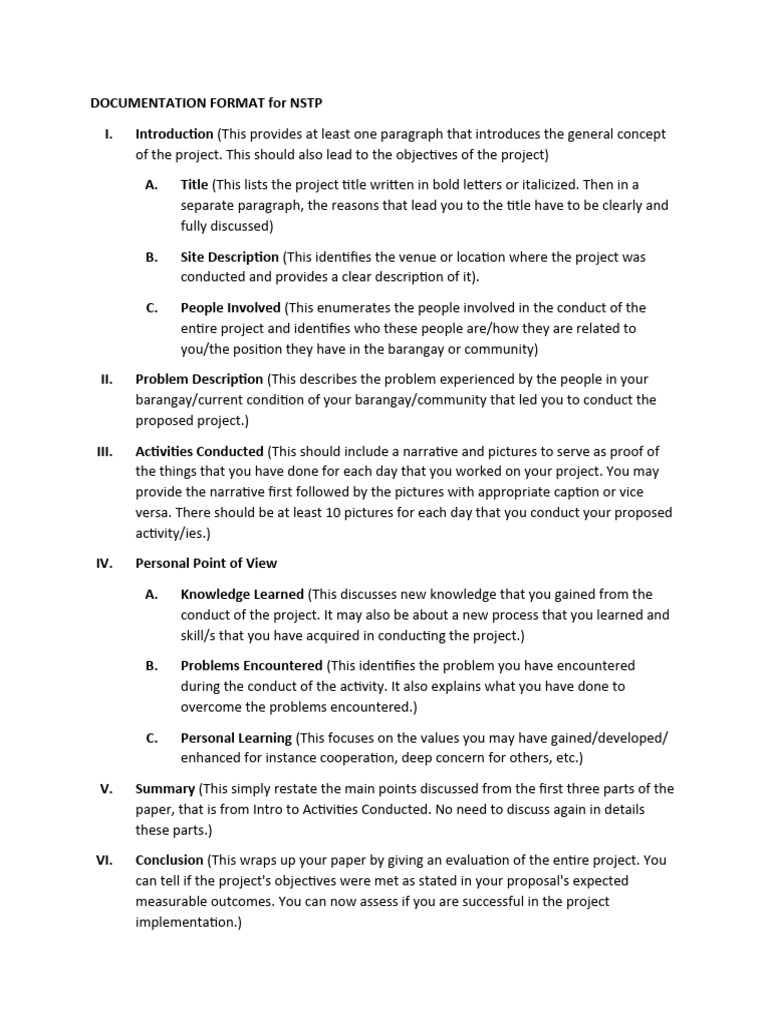 NSTP Documentation Format | Download Free PDF | Knowledge | Evaluation