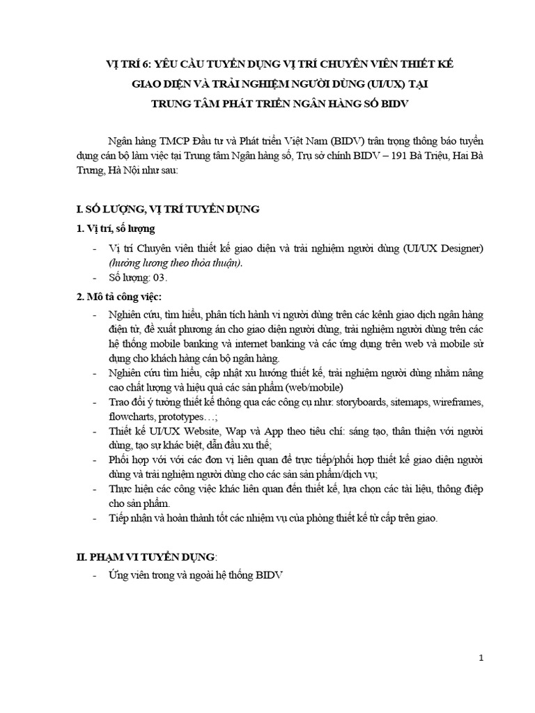 Vị Trí 6 - Yctd CV Uiux | PDF