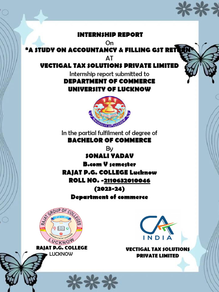 Internship Report of Sonali Yadav | PDF | Taxes | Value Added Tax