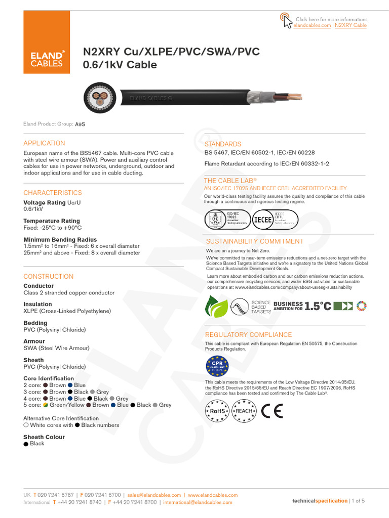 N2xry Cable | Download Free PDF | Electrical Wiring | Alternating Current