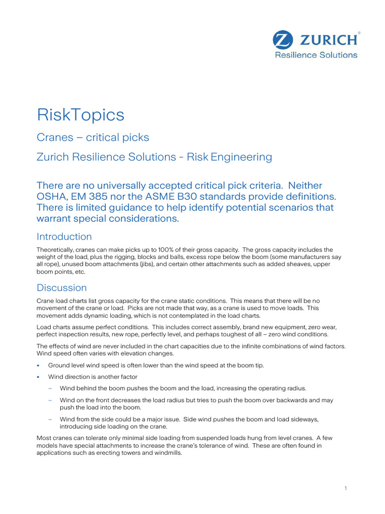 Cranes Critical Picks RT | PDF | Crane (Machine) | Insurance