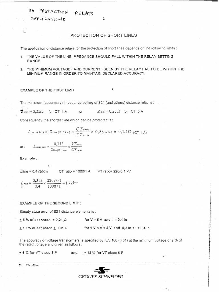 Protection of Short Lines | PDF