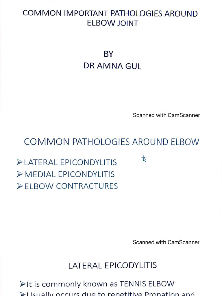 Common Important Pathologies Around Elbo | PDF