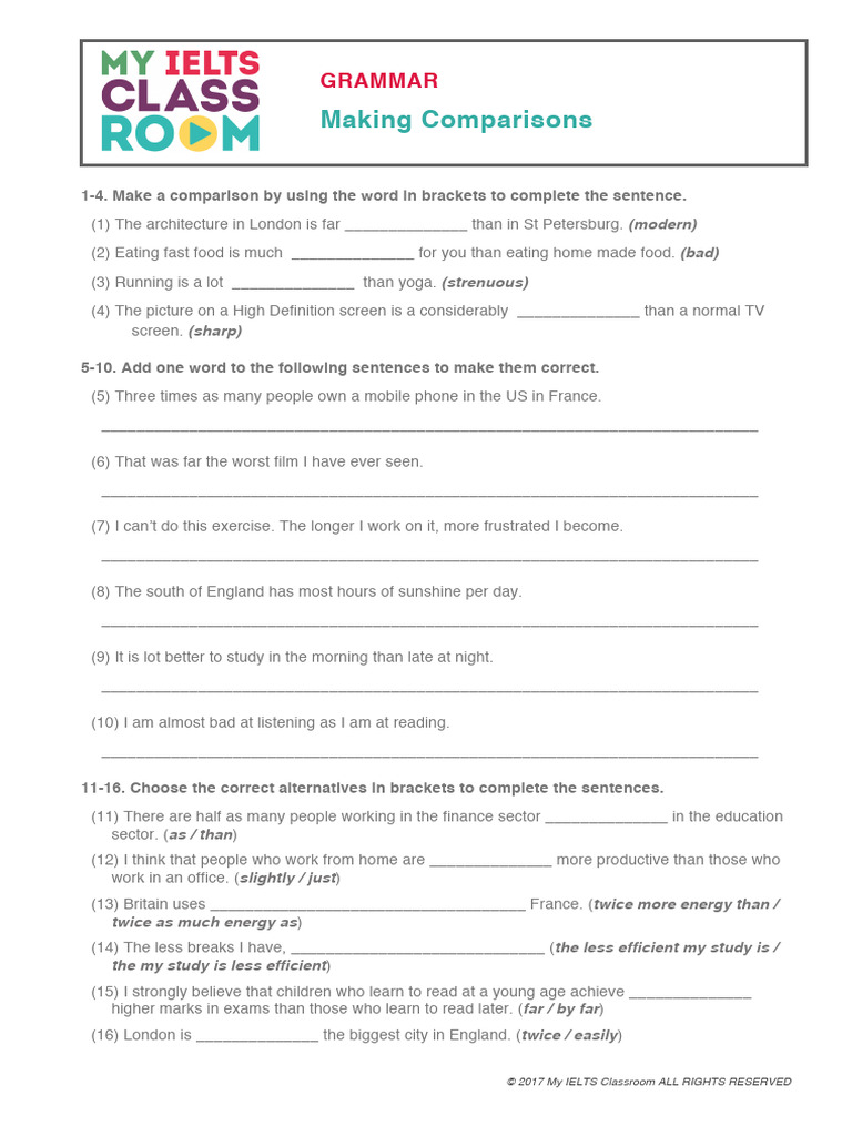 Grammar. Comparisons | PDF | Linguistics | Languages