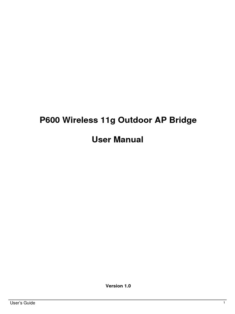Manual p600 11g Outdoor AP | PDF | Wireless Lan | Radius