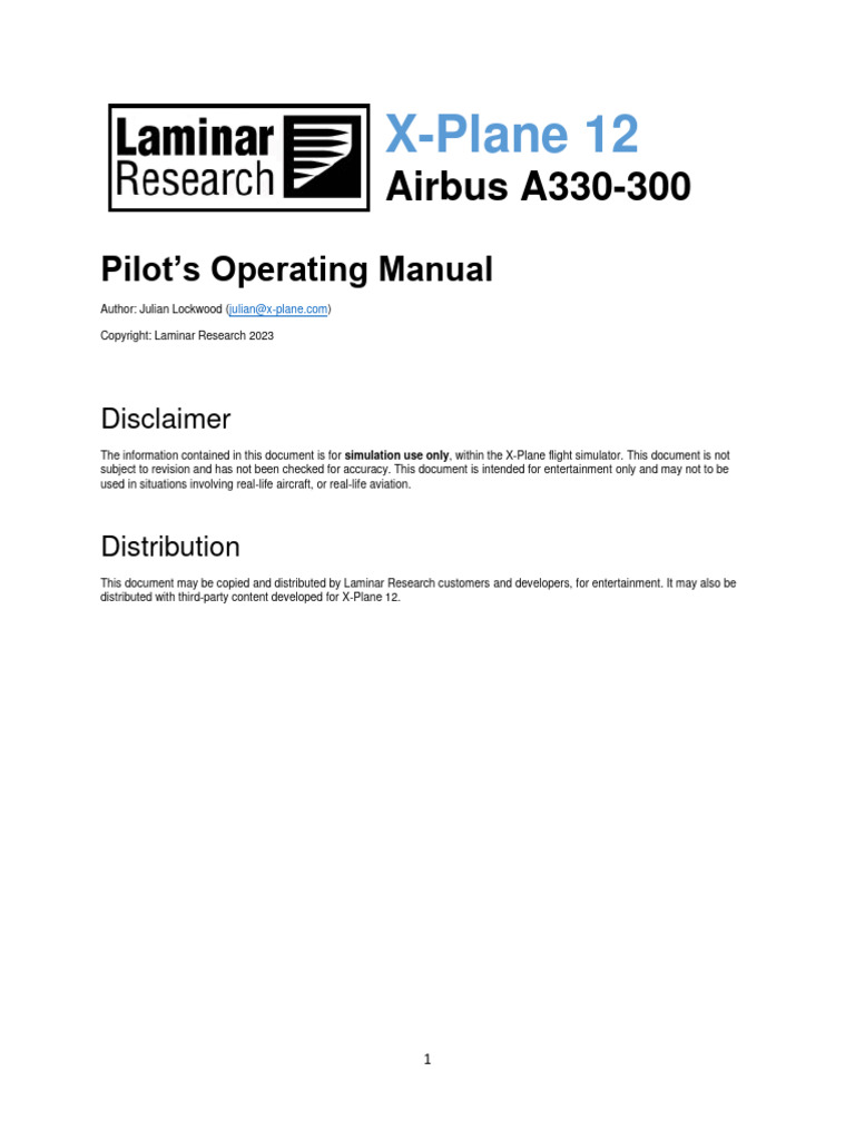 A330 Pilot Operating Manual | PDF | Aircraft | Aviation