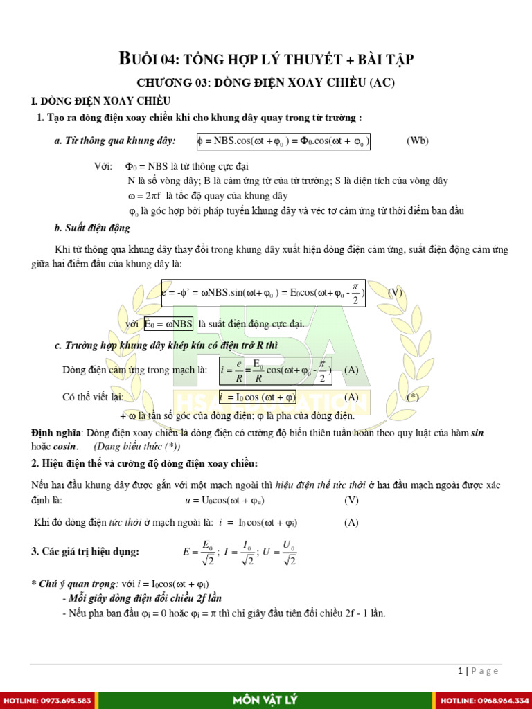 4 TNG HP L Thuyt Bi TP in Xoay Chiu | PDF