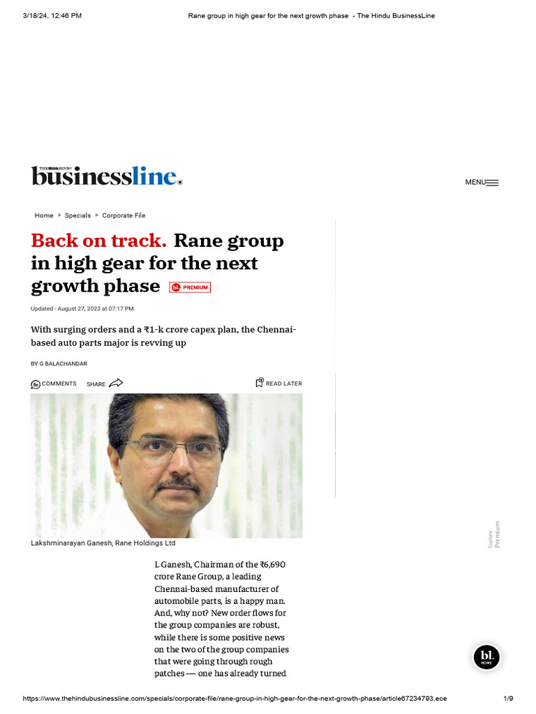 Rane Group's Growth Strategy | PDF | Insurance | Car