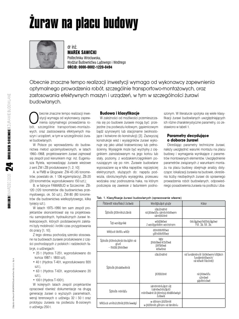 Żuraw Na Placu Budowy Marek Sawicki | PDF