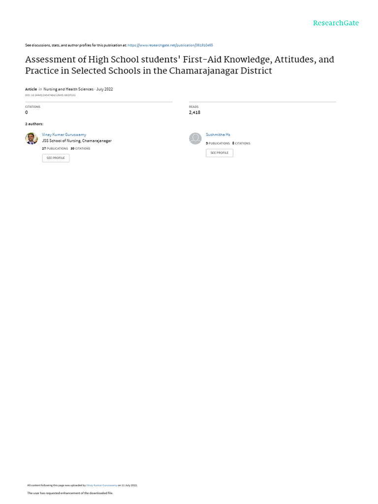 IJNHS-V8I2P101 | PDF | First Aid | Sampling (Statistics)