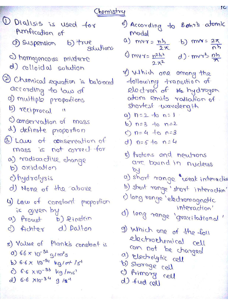 PHY CHEM MOCK 2 | PDF