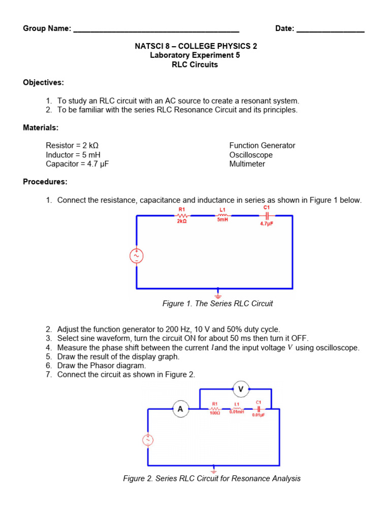LE5 RLC Circuits | PDF
