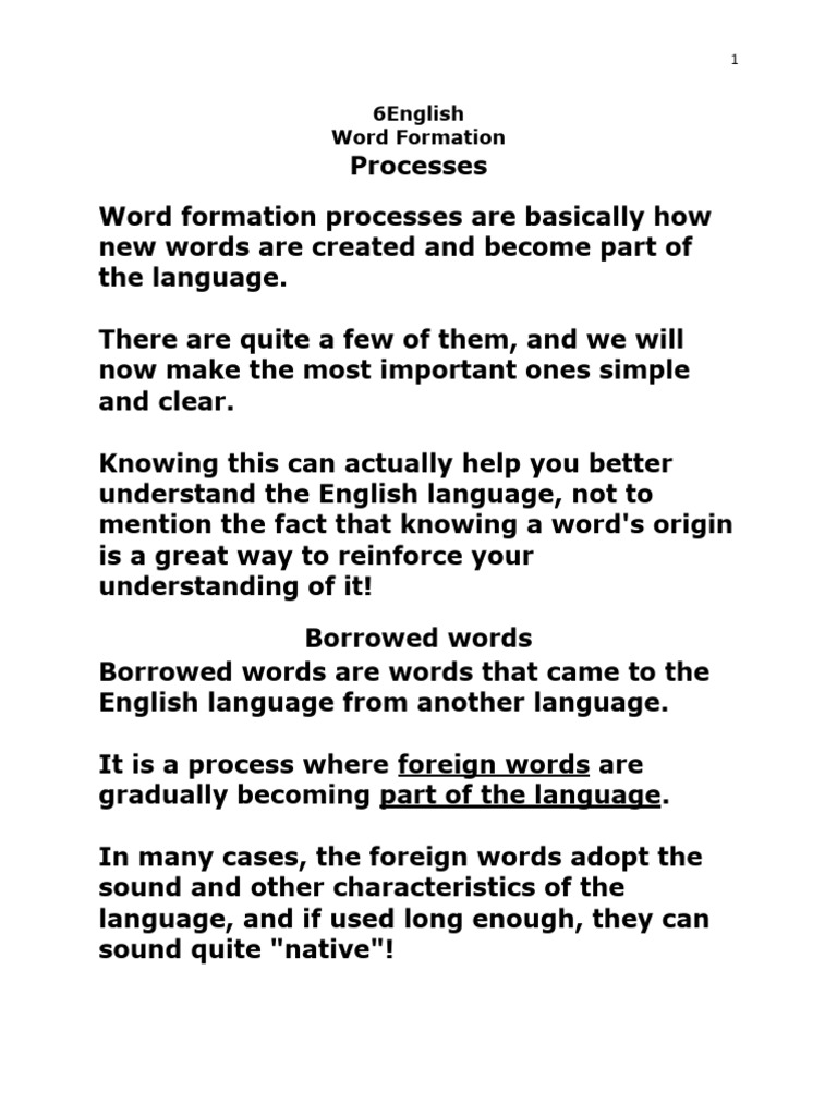 WORD FORMATION in Ebglish | PDF | Noun | Word