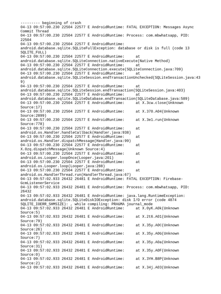 Logcat | PDF | Java (Programming Language) | Software Development