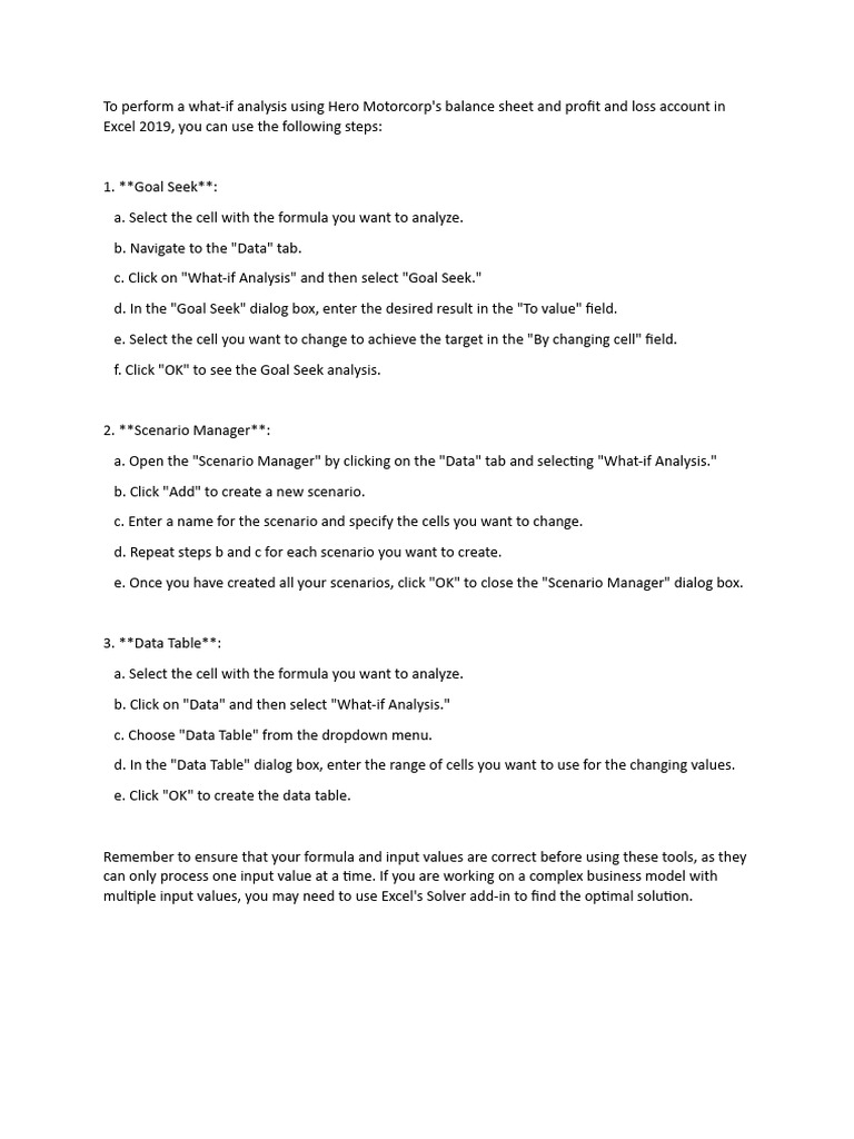 What If Theory | PDF | Microsoft Excel | Sensitivity Analysis