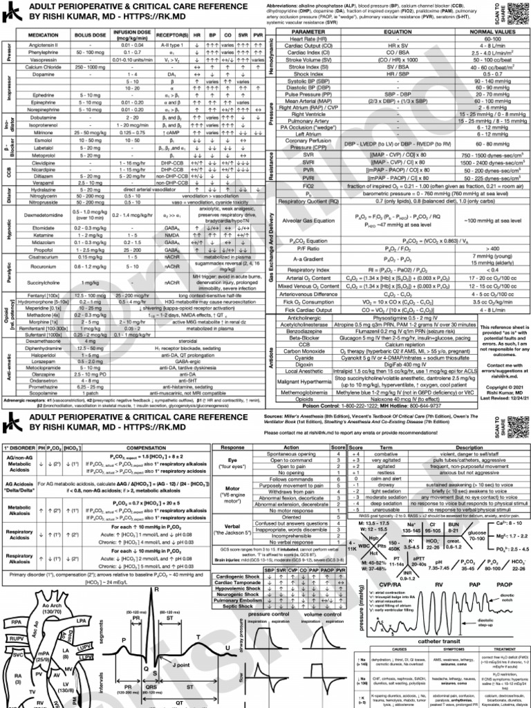 rk-perioperative-critical-care-sheet-dec-2021 | PDF