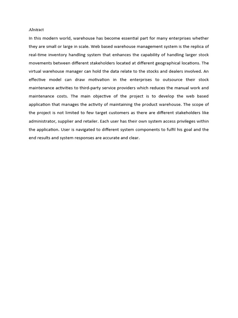 Warehouse WMS document - Copy | PDF | Warehouse | Databases