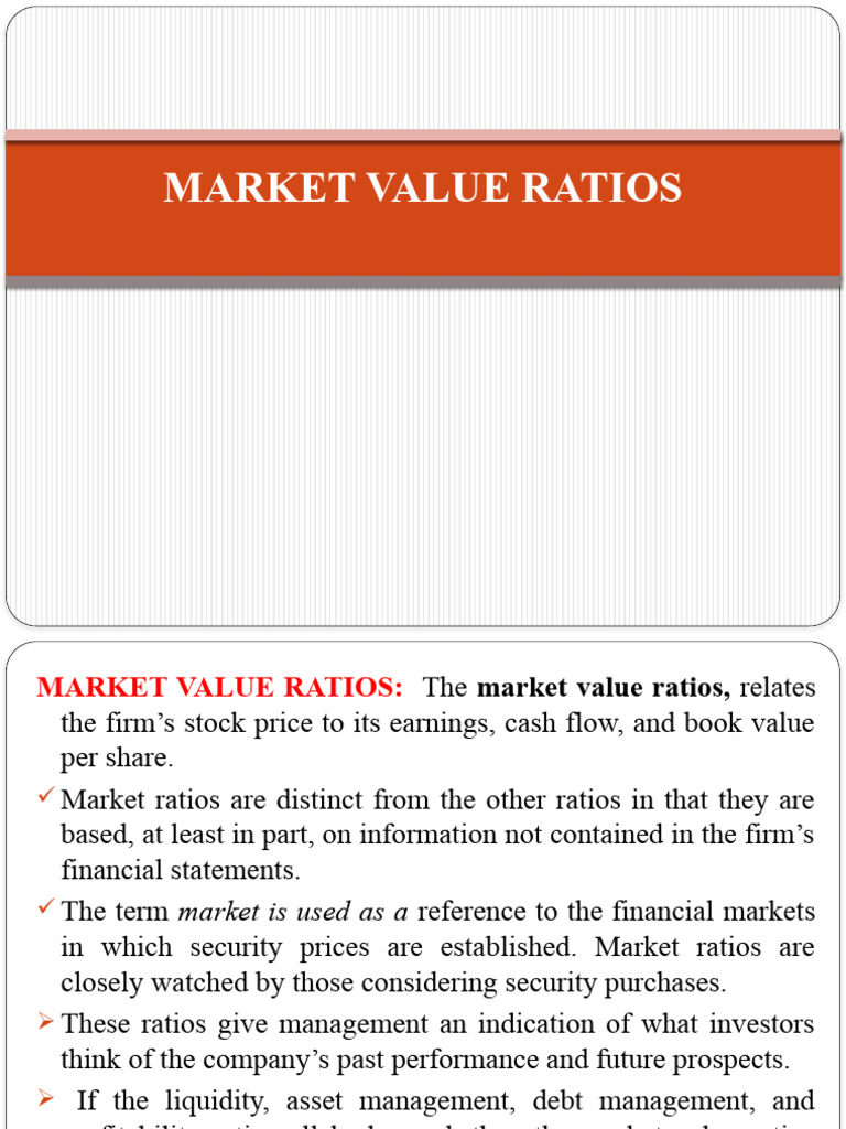 Chap 2 Market Value Ratios | PDF | Book Value | Price–Earnings Ratio