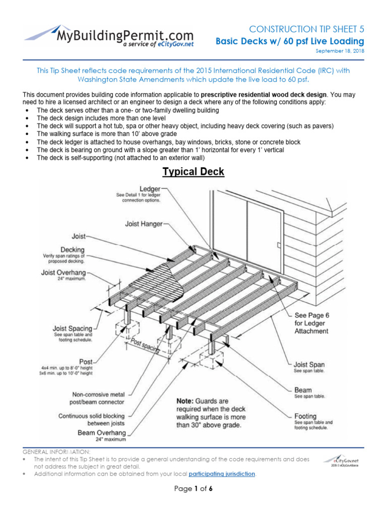 Deck Construction Code Guidelines | PDF | Screw | Framing (Construction)