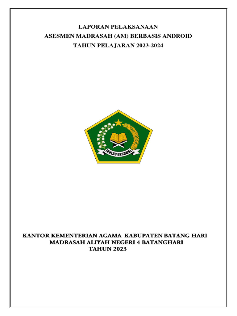 Laporan Asesmen Madrasah (AM) TA.2023-2024 | PDF