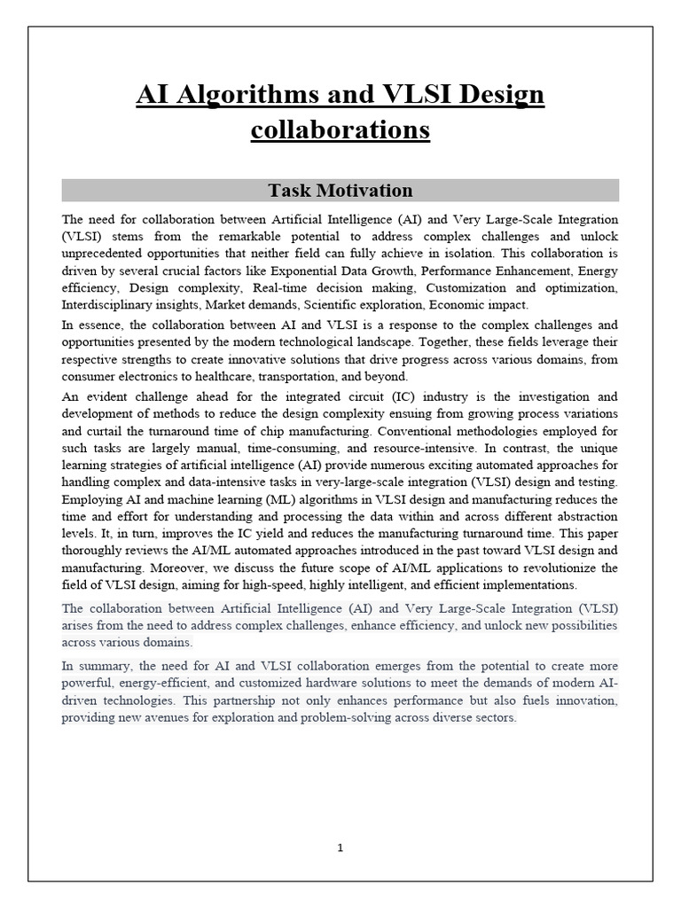 AI Algorithms and VLSI Design Collaborations | PDF | Integrated Circuit | Machine Learning