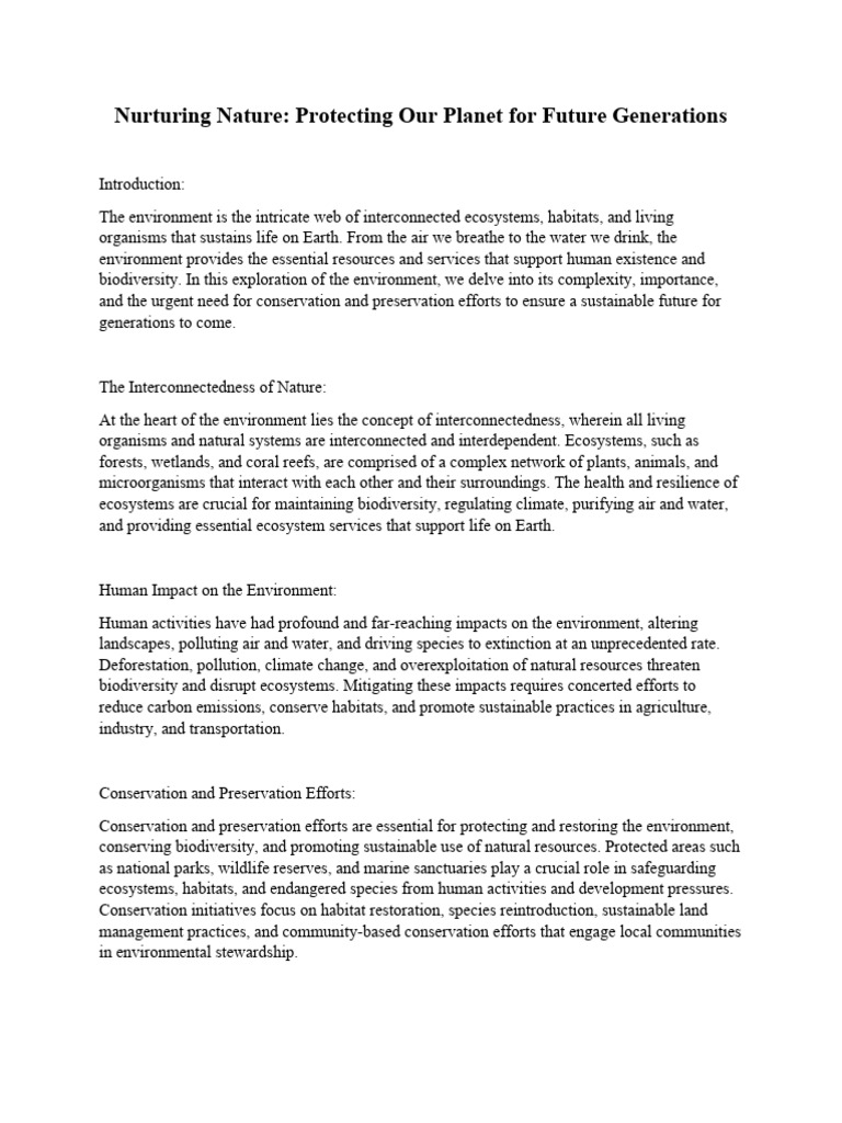 Nurturing Nature | PDF | Sustainability | Conservation Biology
