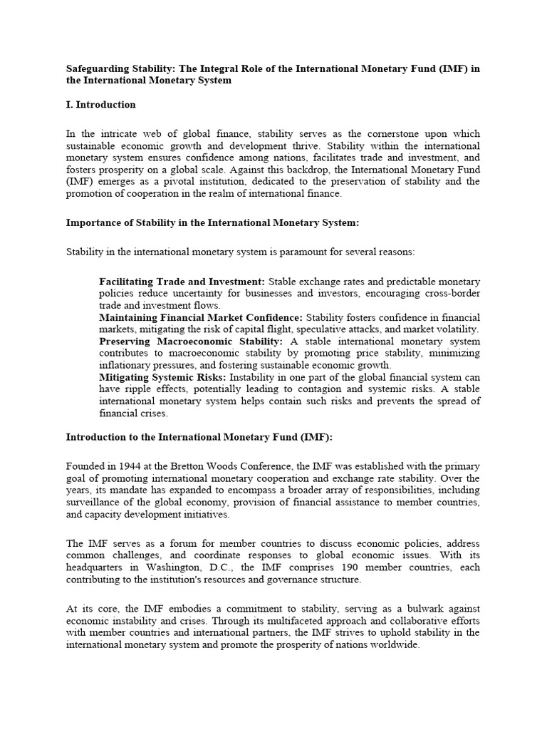 Safeguarding Stability IMF | PDF | International Monetary Fund | Global Financial System
