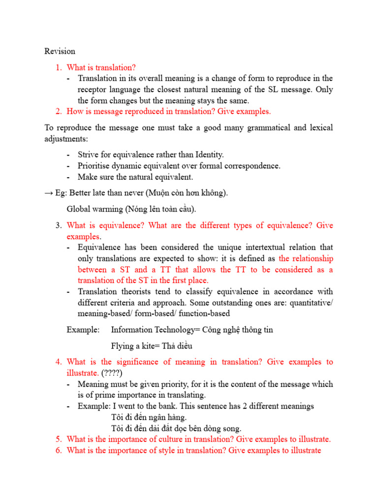 Basics of Translation | PDF