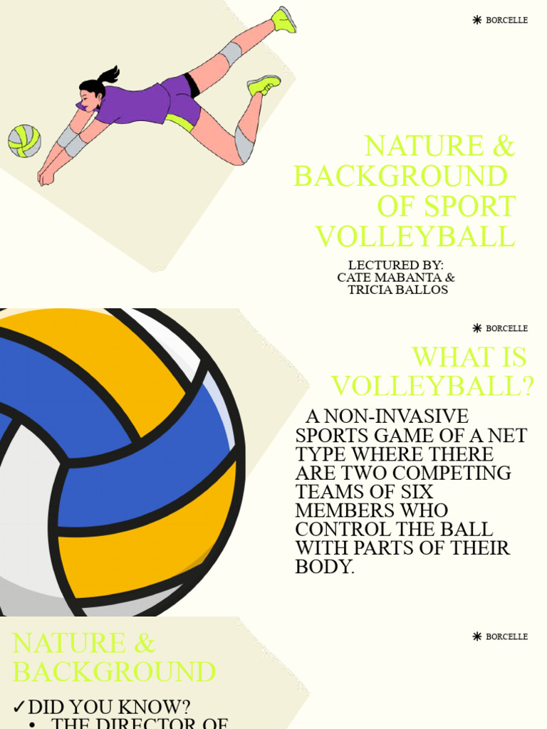 Nature & BG Volleyball | PDF | Volleyball | Sports Rules And Regulations