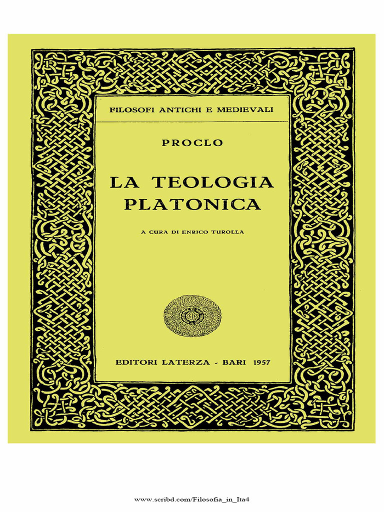 Proclo - La Teologia Platonica | PDF