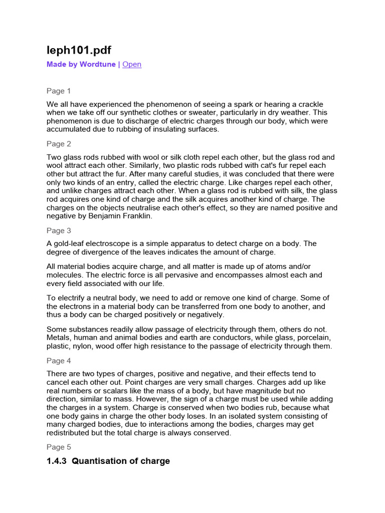 Intro to Electric Charges | PDF | Electric Field | Electric Charge