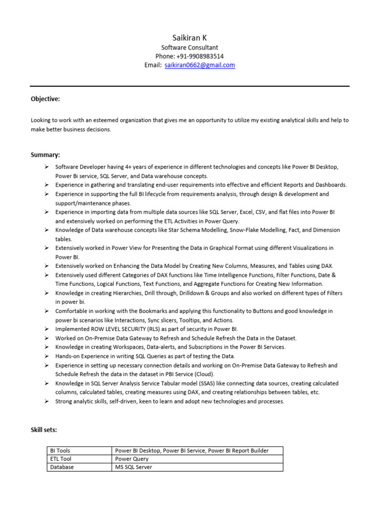 Saikiran Resume | PDF | Pepsi Co | Microsoft Sql Server